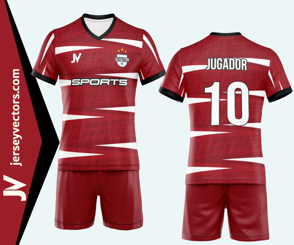 Jersey Vectors Red White Lineas › jerseyvectors.com